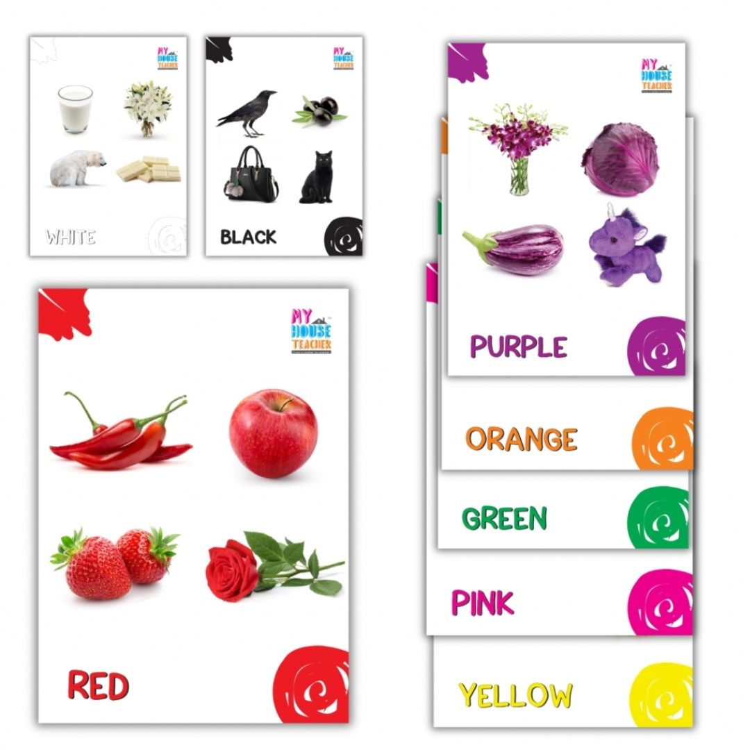 Color Understanding 10 Flashcards Set (Non-Tearable) – My House Teacher